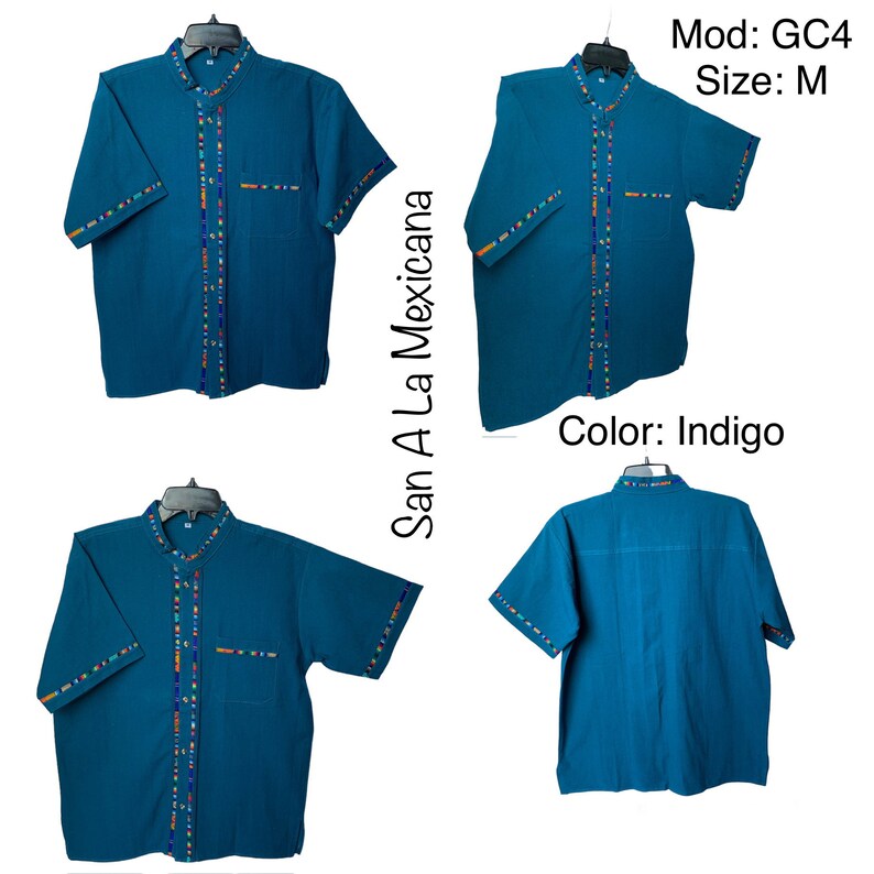 Traditional Mexican Guayabera in Colors Blanket Hand Embroidered ...