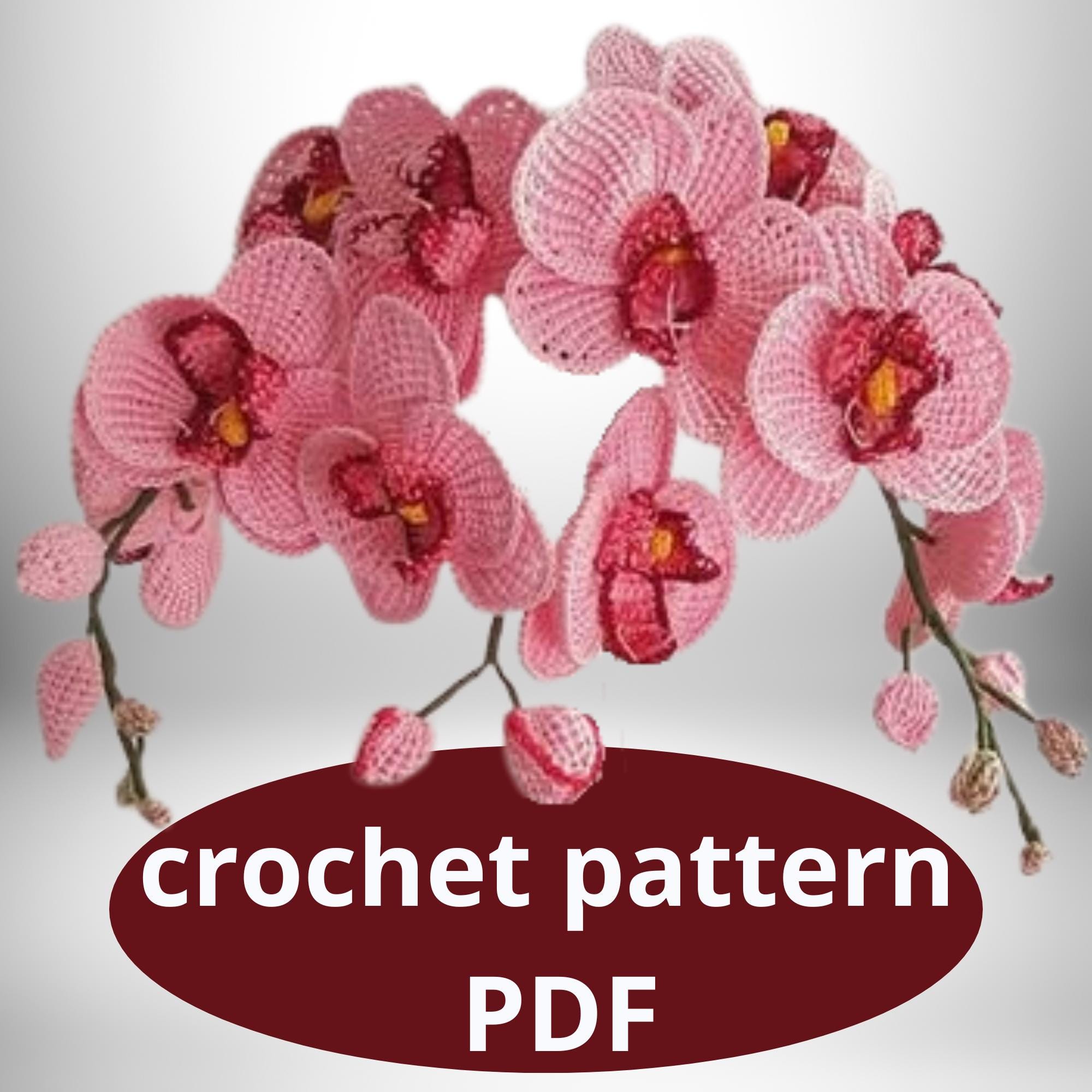 Orchid Crochet Pattern: Flower Bouquet Decor (PDF Pattern) - Etsy