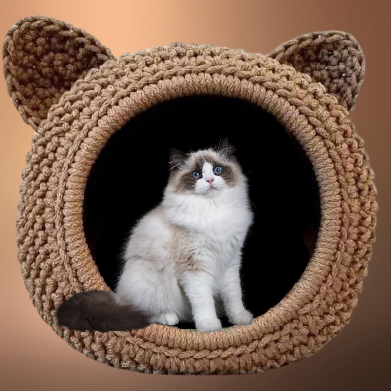 Crochet Cat House PDF Pattern: DIY Pet Bed, Cat Lover Gift - Etsy