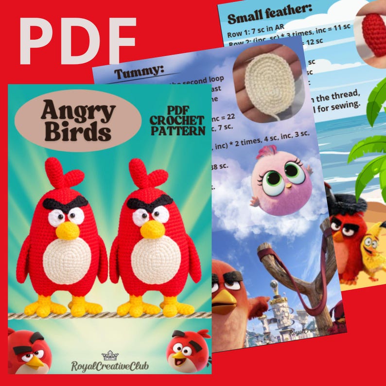 Crochet Red Bird Amigurumi Pattern | DIY Toy (PDF Pattern) - Etsy