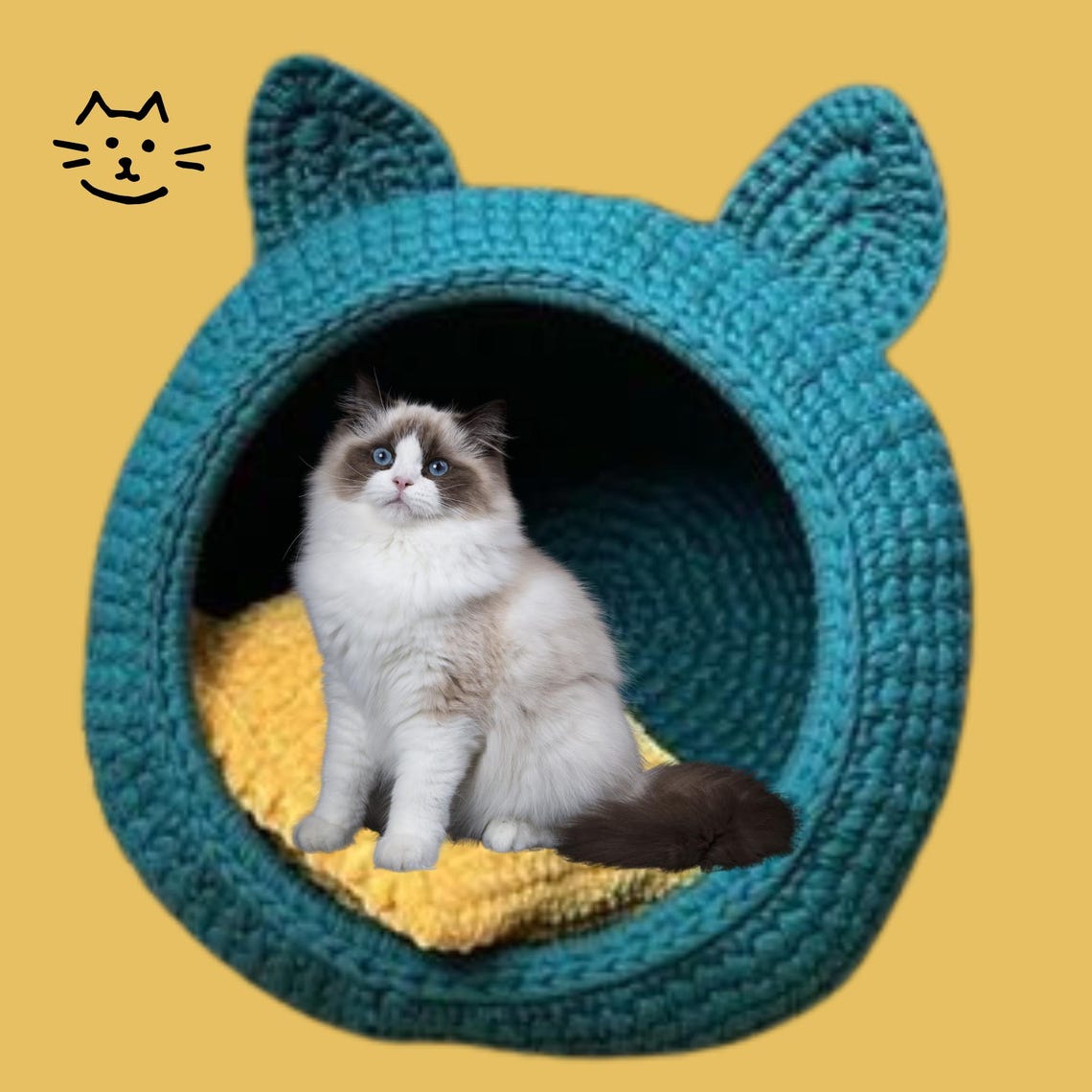 Crochet Cat House PDF Pattern: DIY Pet Bed, Cat Lover Gift - Etsy