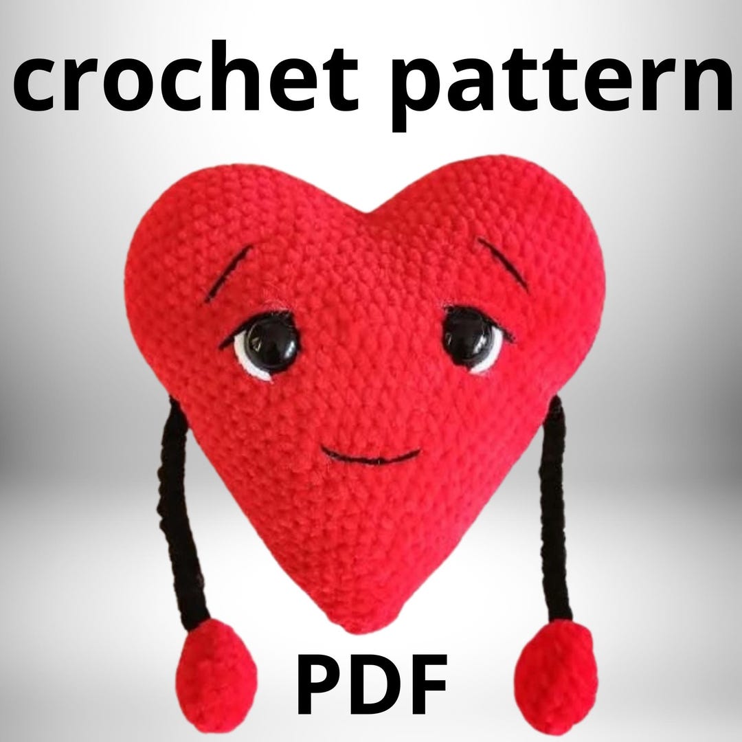 Crochet Pattern of Hugging Heart, Large Amigurumi Heart Pillow With ...