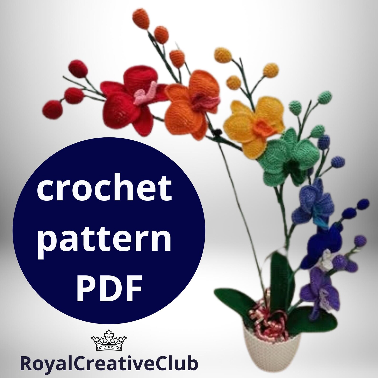 Orchid Crochet Pattern: Flower Bouquet Decor (PDF Pattern) - Etsy