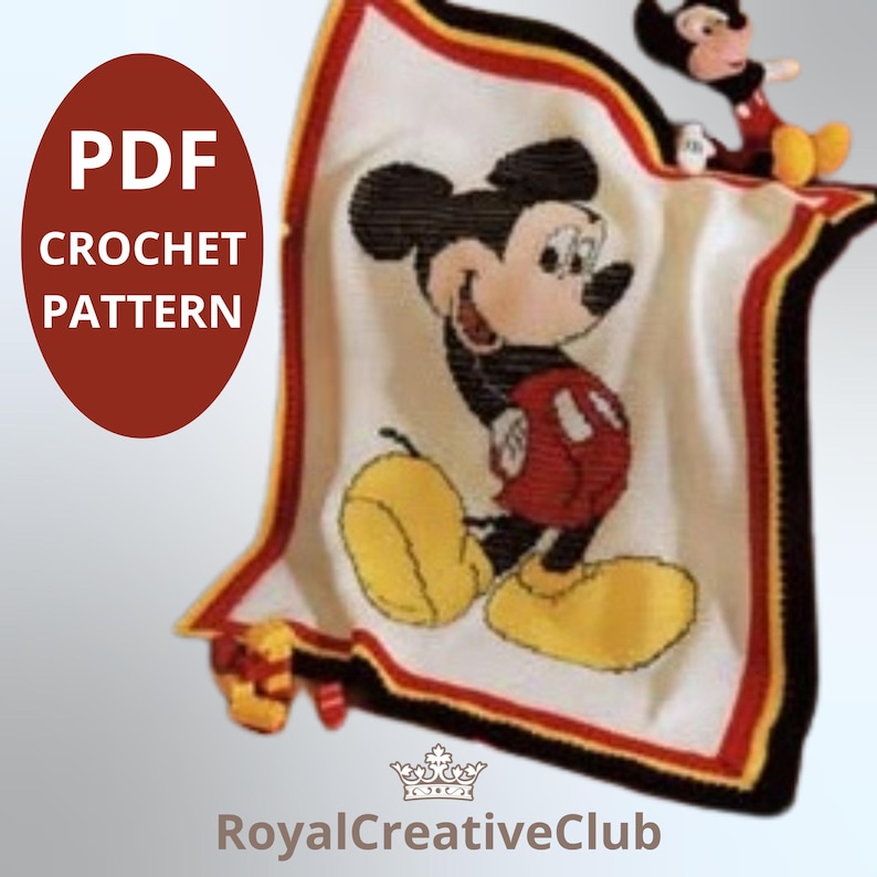 Vintage Crochet Mickey Mouse Blanket Pattern (PDF Download) - Etsy