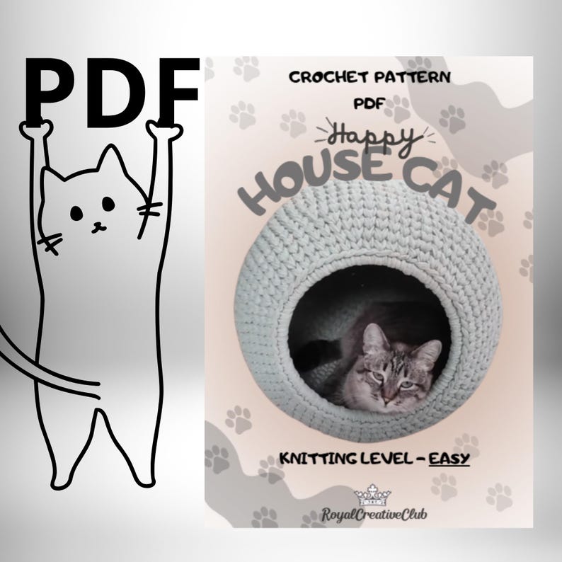 Crochet Cat House PDF Pattern: DIY Pet Sofa Furniture - Etsy