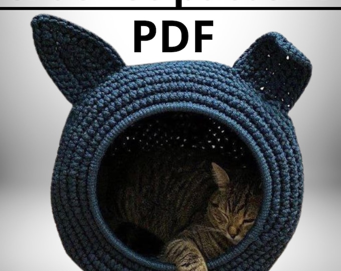 Crochet Cat House PDF Pattern: DIY Pet Bed, Cat Lover Gift - Etsy Canada