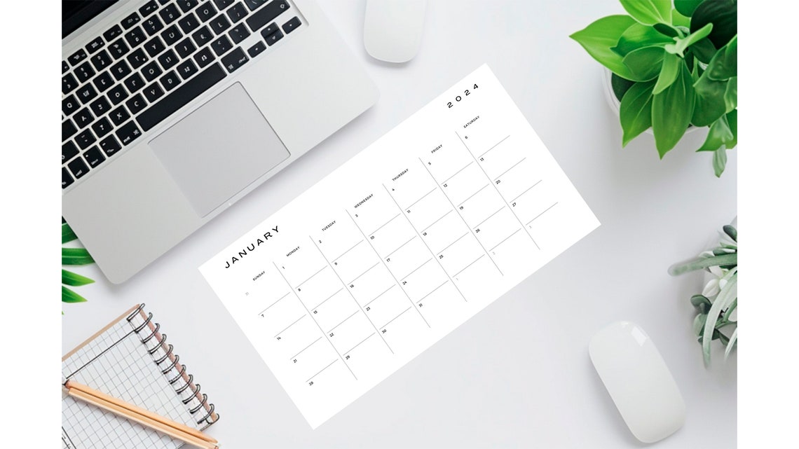 Printable Calendar 2024 Monthly Planner 2024 A4, Letter, A3 Calendar ...