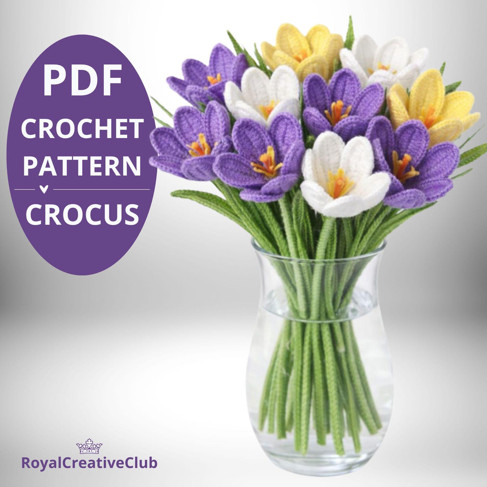 Crochet Crocus Flower Pattern: Photo Tutorial (PDF Download) - Etsy