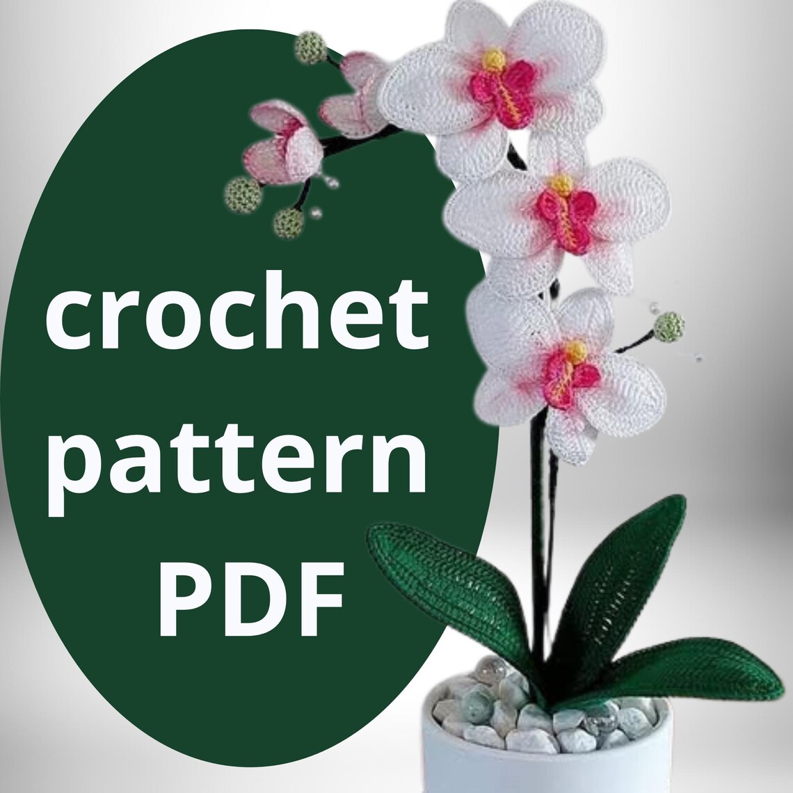 Orchid Crochet Pattern: Flower Bouquet Decor (PDF Pattern) - Etsy