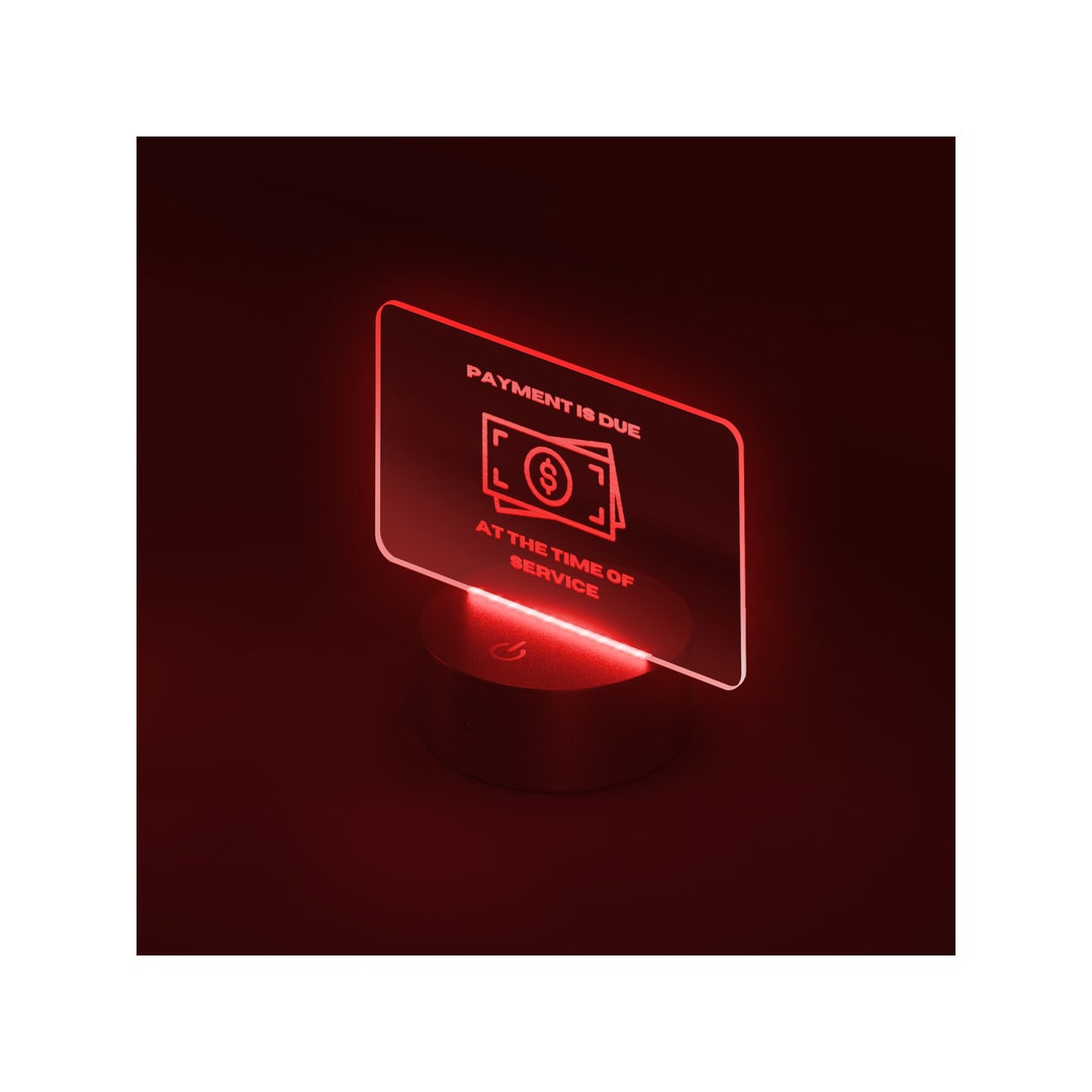Payment is Due Desk LED Sign Doctor's Office Gift Gift for Receptionist ...