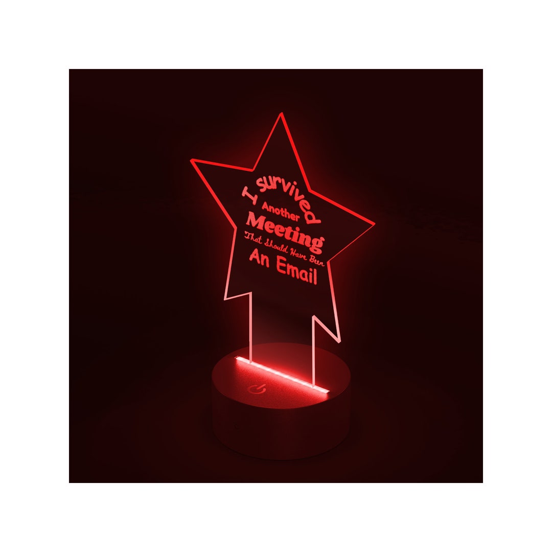 I Survived Another Meeting LED Sign, Fun Office Assistant Gift, Teacher ...