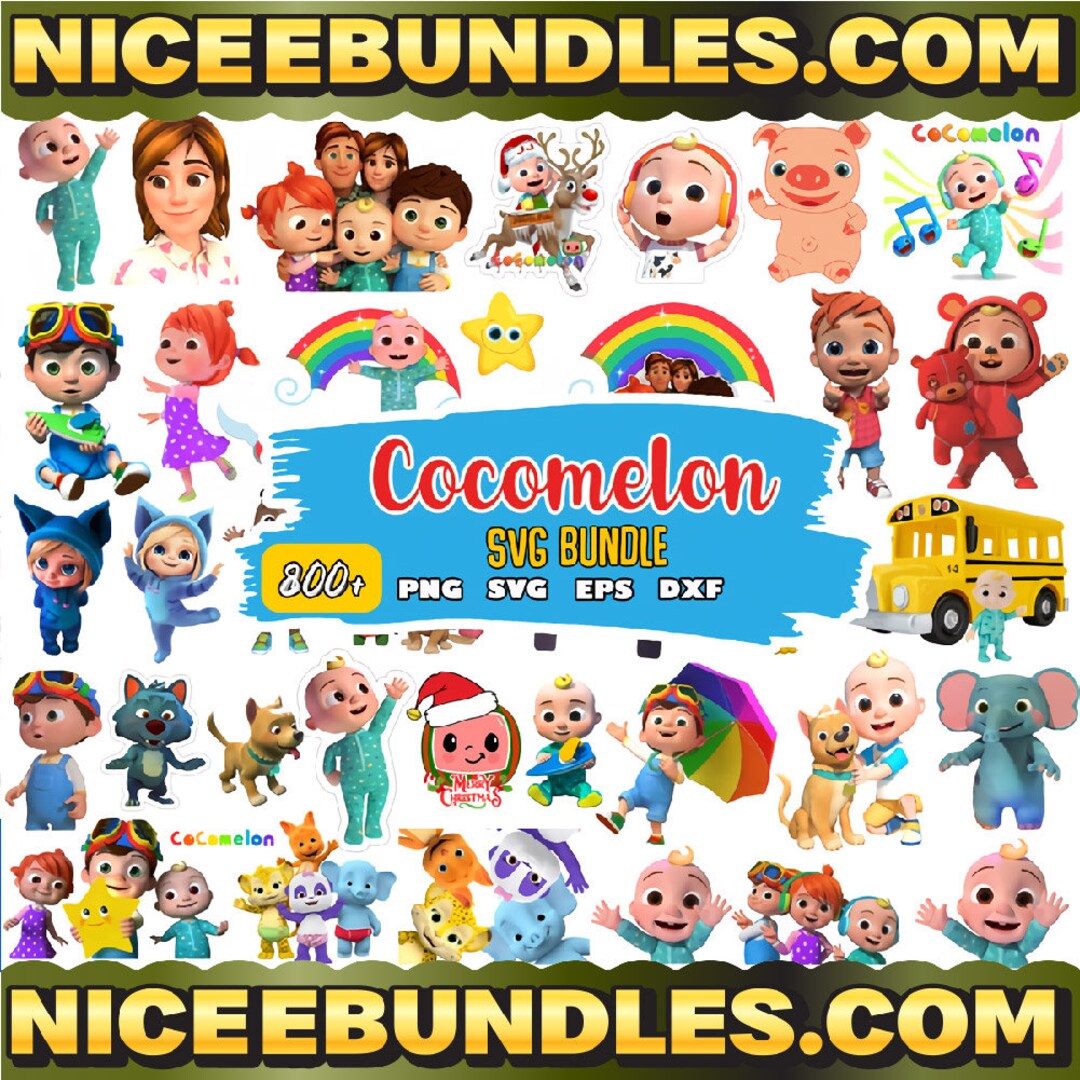800 Files Cocomelon Bundle, Layered Cartoon Svg,png,pdf, Vector ...