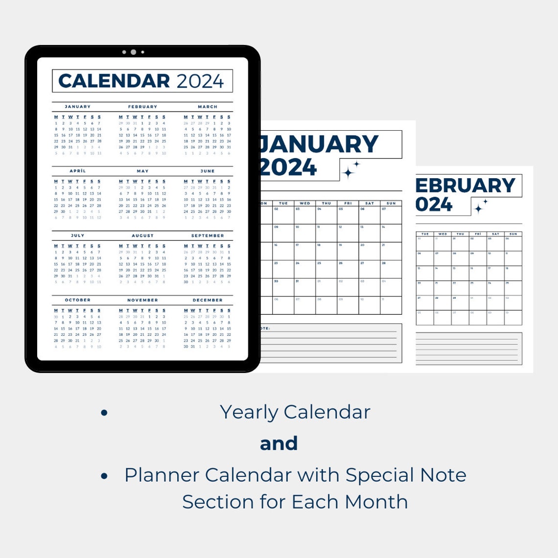 Yearly Planner, 2024 Yearly Planner, Minimalist Planner, Habit Tracker ...