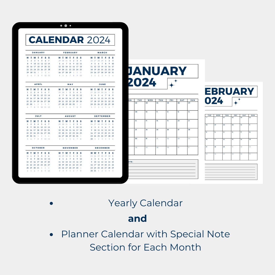 Yearly Planner, 2024 Yearly Planner, Minimalist Planner, Habit Tracker ...