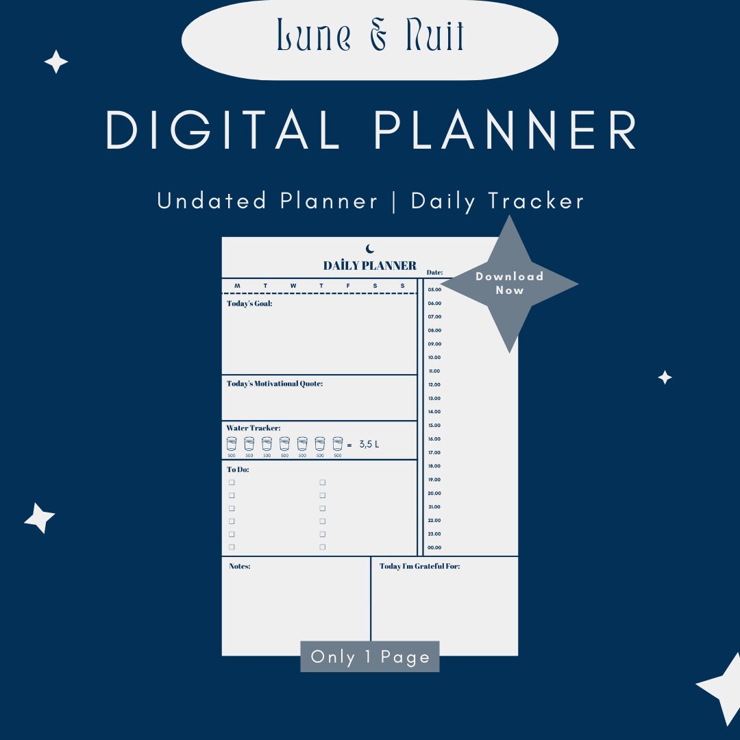 Digital Daily Planner, Daily Planner, Minimalist Daily Planner ...
