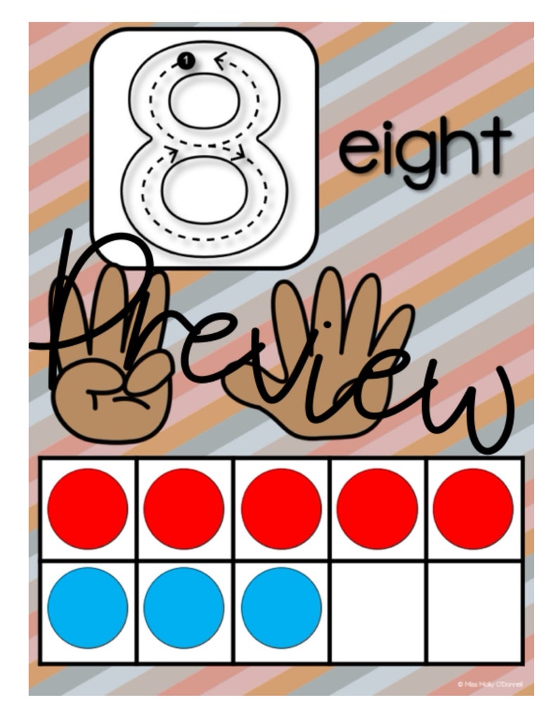 Ten Frame Number Posters 0-20: Modern Boho Neutral Classroom Decor for ...