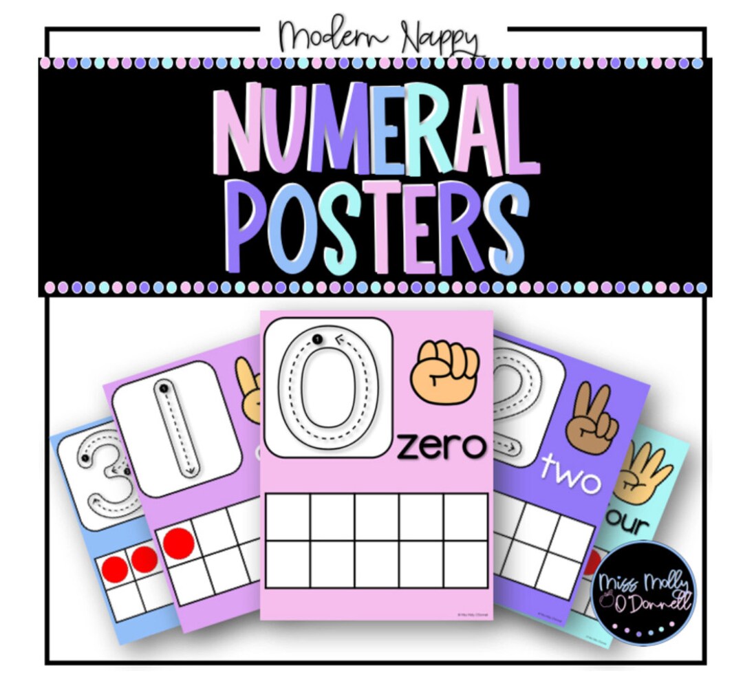 Ten Frame Number Posters 0-20, BRIGHT PASTEL Classroom Decor ...