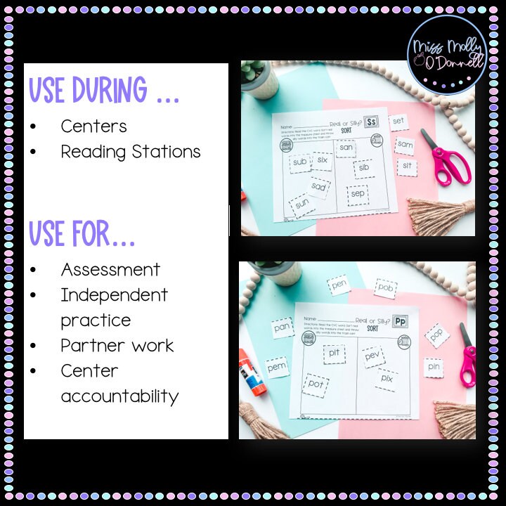 CVC Decoding Words Worksheets, CVC Reading Activities, Kindergarten ...
