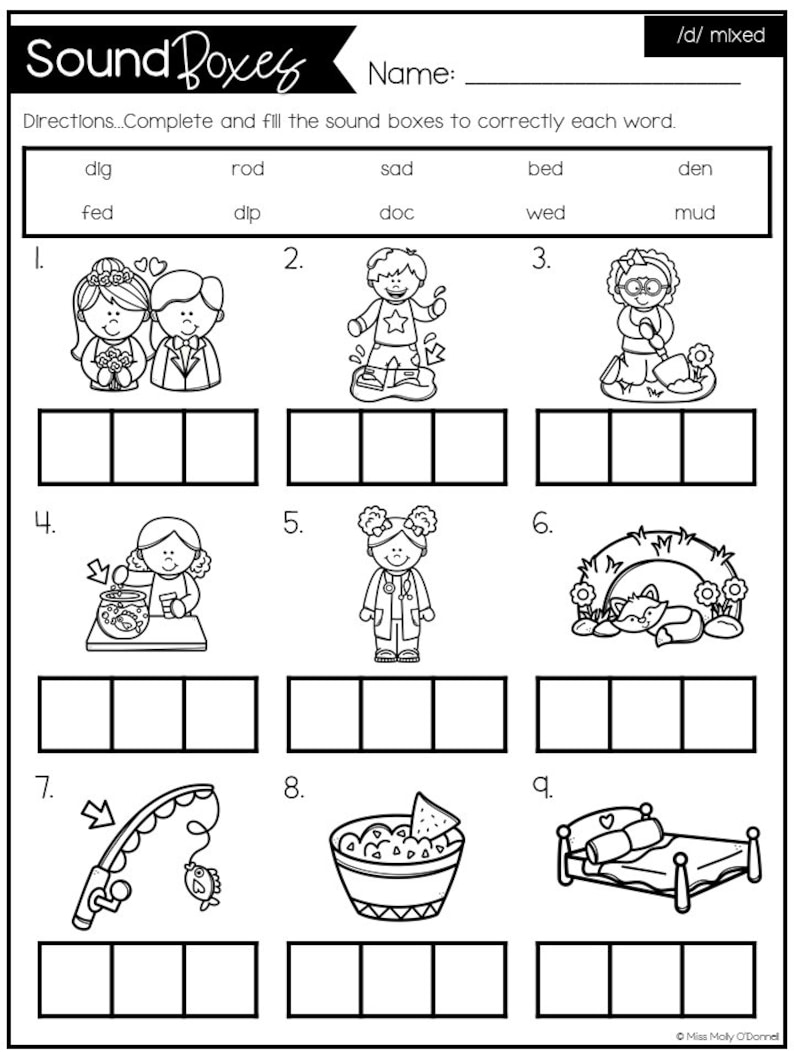 Phonics Orthographic Mapping MEGA BUNDLE: CVC Elkonin Boxes Printables ...