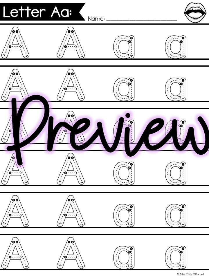 Alphabet Handwriting Printables for Preschool Alphabet Letter ...