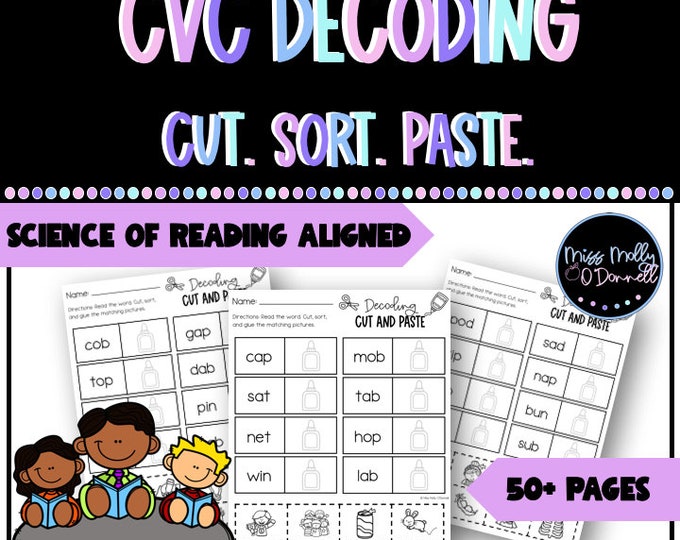 Phonics Worksheets CVC Sound It Outkindergarten/first Grade Distance ...