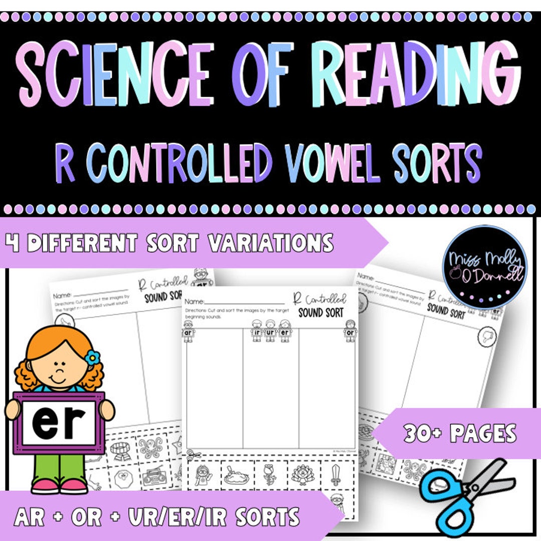 1st Grade R Controlled Vowel Sort Reading Worksheets; Ar, Or, Ir/er/ur ...