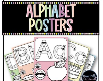 Green Farmhouse Classroom Decor, Kindergarten Alphabet Posters ...
