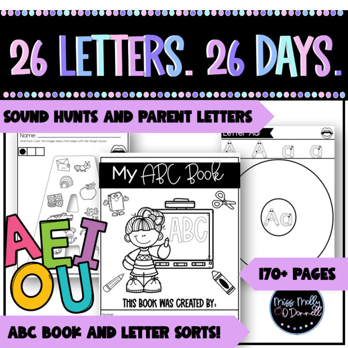 Alphabet and Letter Sound Curriculum Kindergarten ABC Busy Book ...