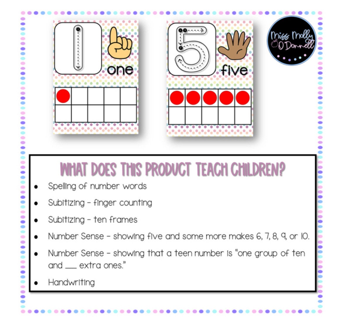 Ten Frame Number Posters 0-20: Rainbow Pastel Classroom Decor, Boho ...