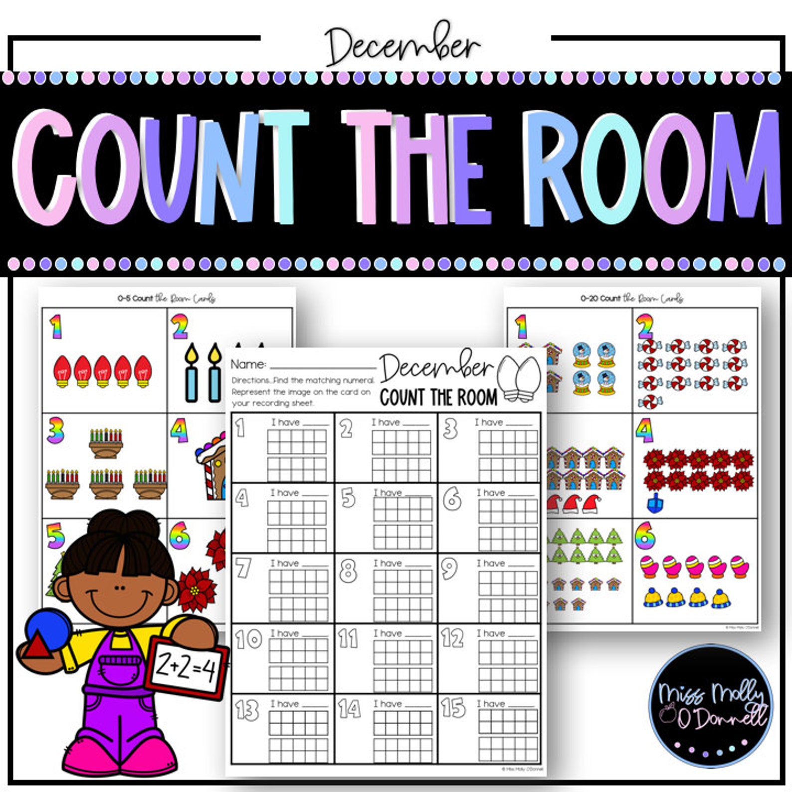 Kindergarten Christmas Math Worksheets Preschool Math Assessments ...