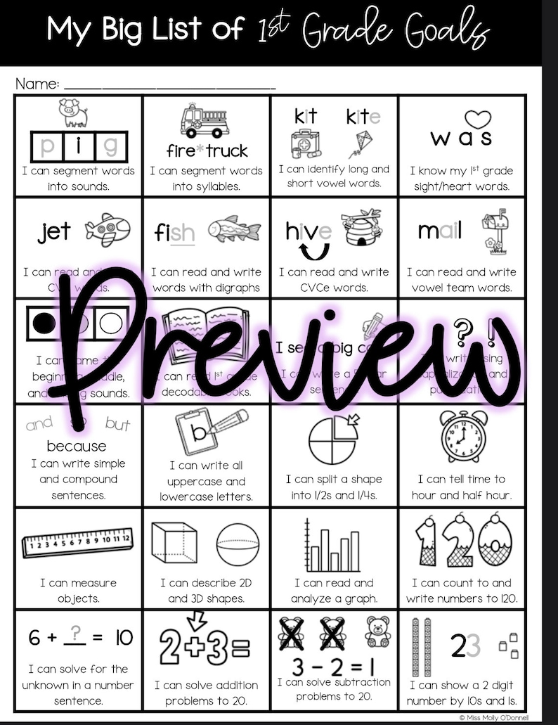 First Grade Assessment, Student Data Tracking Binder, 1st Grade Binder ...