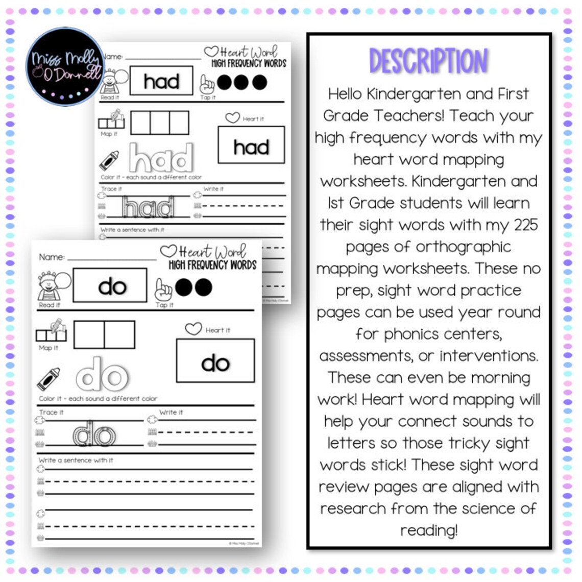 Kindergarten Sight Word Printables, Home School Heart Word Mapping ...
