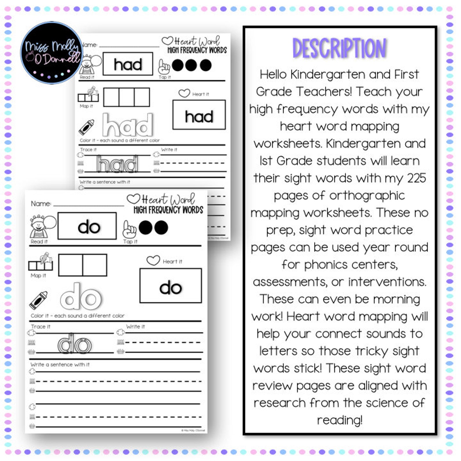 Kindergarten Sight Word Printables, Home School Heart Word Mapping ...