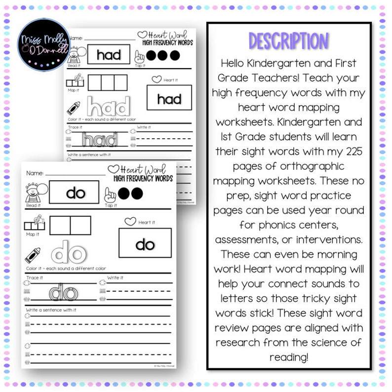 Kindergarten Sight Word Printables, Home School Heart Word Mapping ...