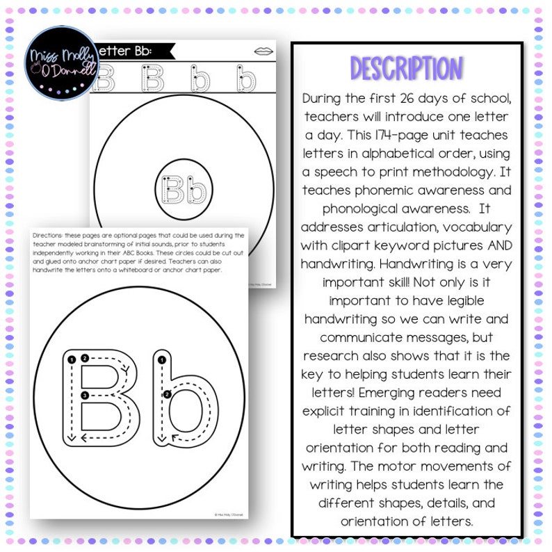 Alphabet and Letter Sound Curriculum Kindergarten ABC Busy Book ...