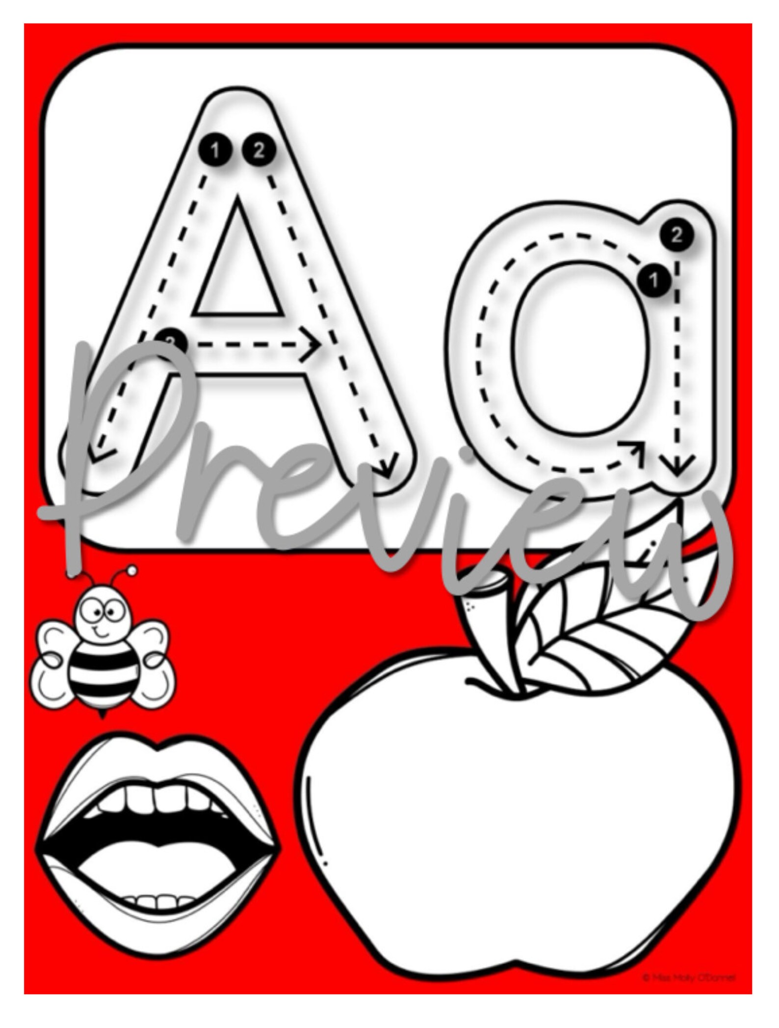 Black and Red Ladybug Classroom Decor, Kindergarten Alphabet Posters ...