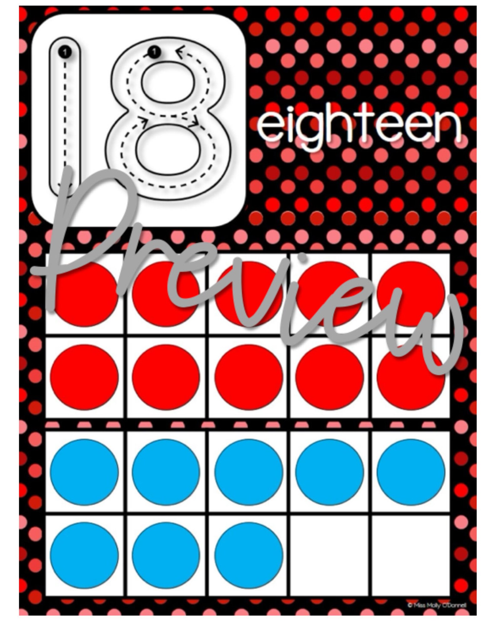 Ladybug Ten Frame Number Posters 0-20: Black and Red Classroom Decor ...