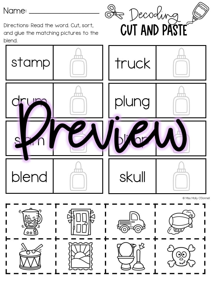 Phonics Blends Reading Worksheet for Kindergarten Reading Printable for ...