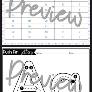 Preschool Fine Motor Worksheet, Kindergarten Push Pin Alphabet Tracing ...