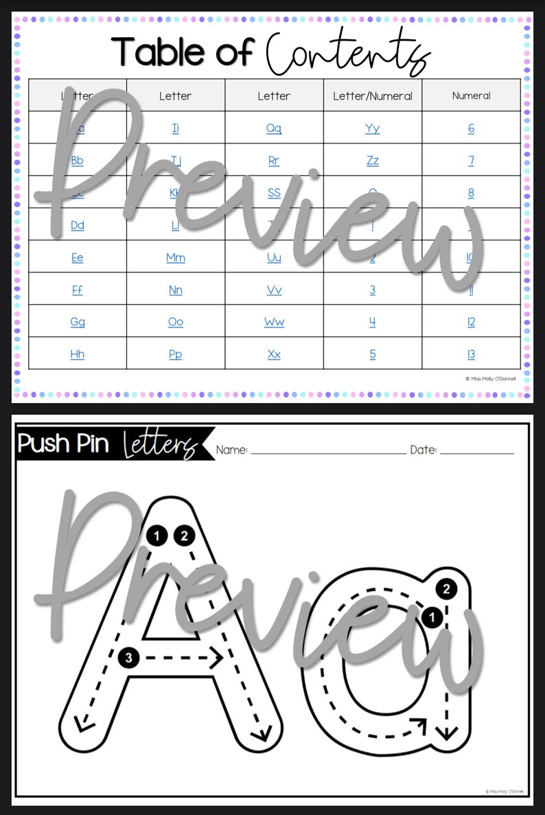 Preschool Fine Motor Worksheet, Kindergarten Push Pin Alphabet Tracing ...