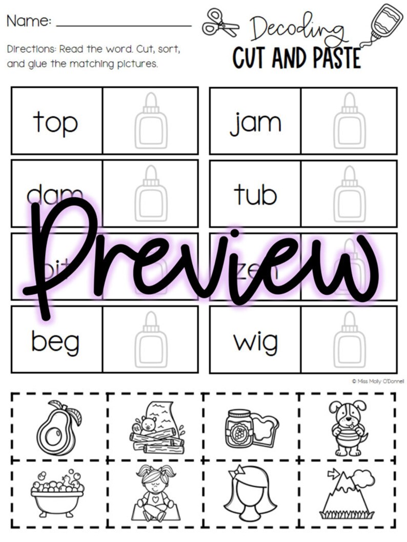 CVC Decoding Worksheet for Kindergarten Phonics - Etsy