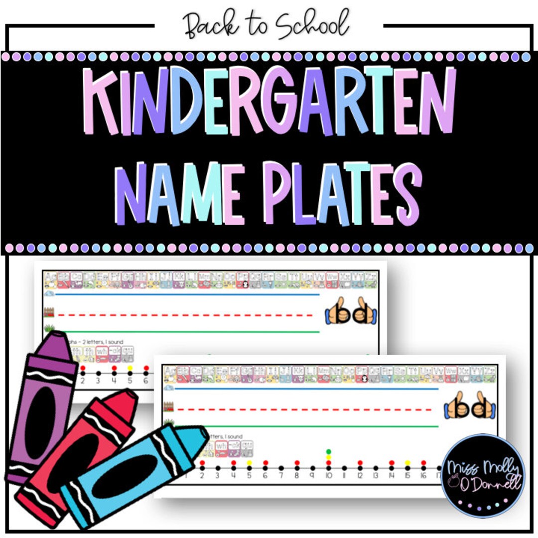 Kindergarten 1st Grade Desk Name Plates, Back to School Phonics Name ...