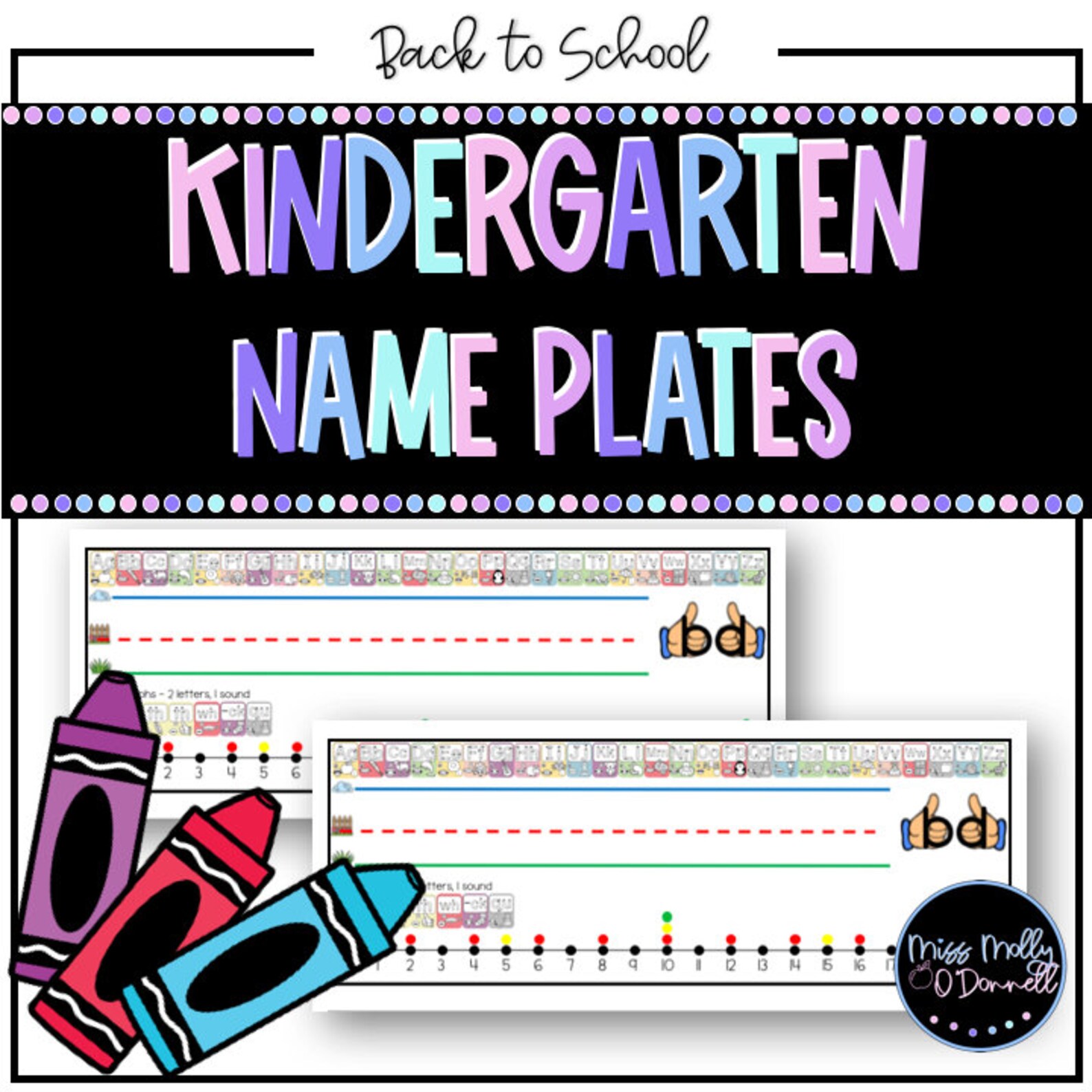 Kindergarten 1st Grade Desk Name Plates, Back to School Phonics Name ...
