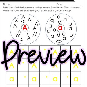 Alphabet Handwriting Printables for Preschool Alphabet Letter ...
