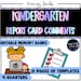 Editable Kindergarten Report Card Comments, Report Card Template, Home ...