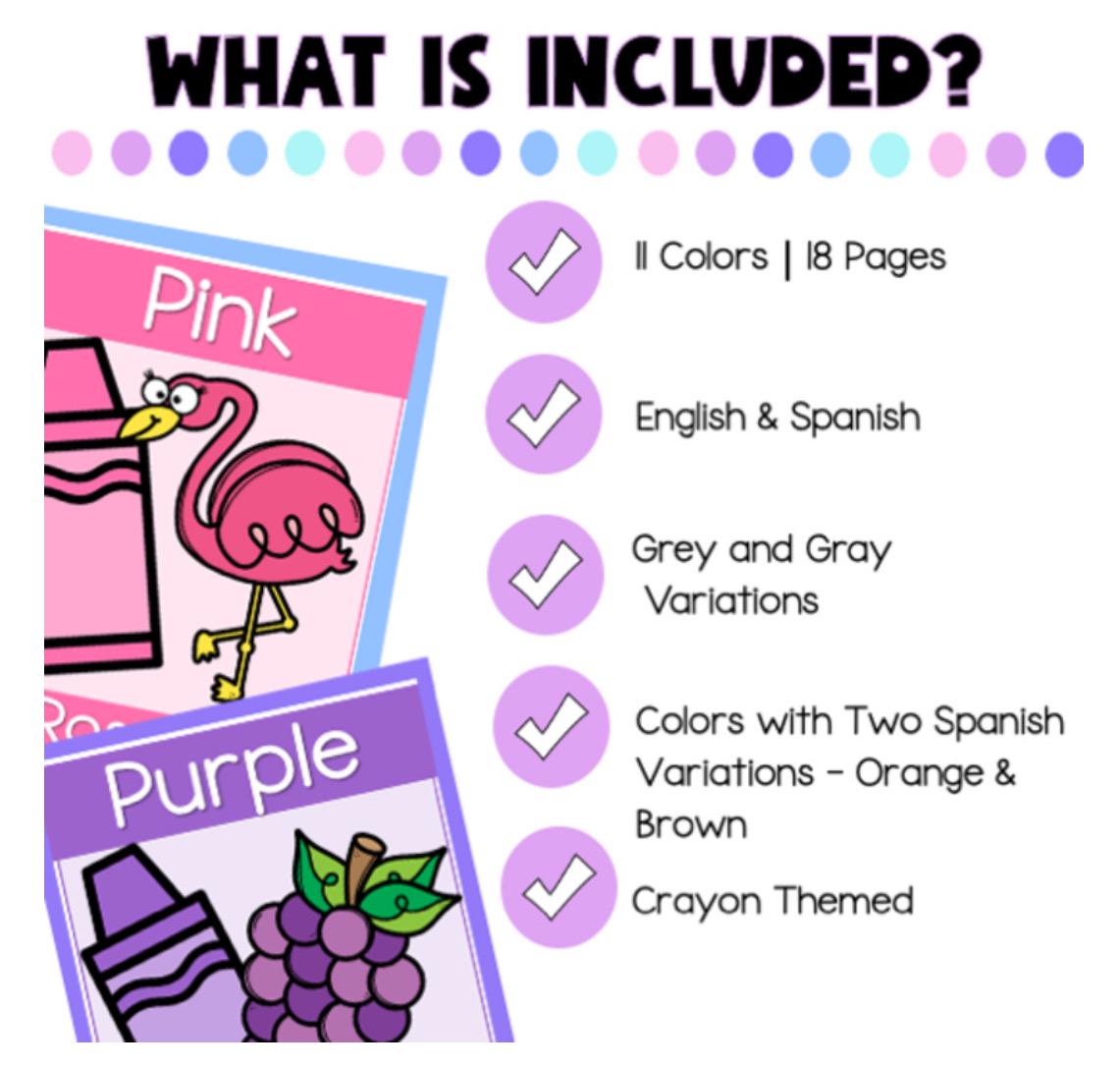 Crayon Color Posters for Homeschool Moms, Colors in Spanish, Classroom ...