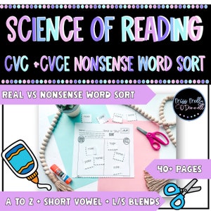 CVC Decoding Words Worksheets, CVC Reading Activities, Kindergarten ...