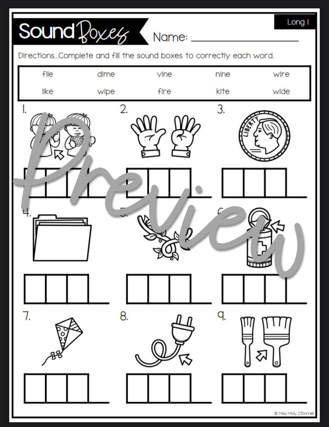 Cvce Elkonin Box Printables, Cvce Word Mapping Worksheets, Silent E ...