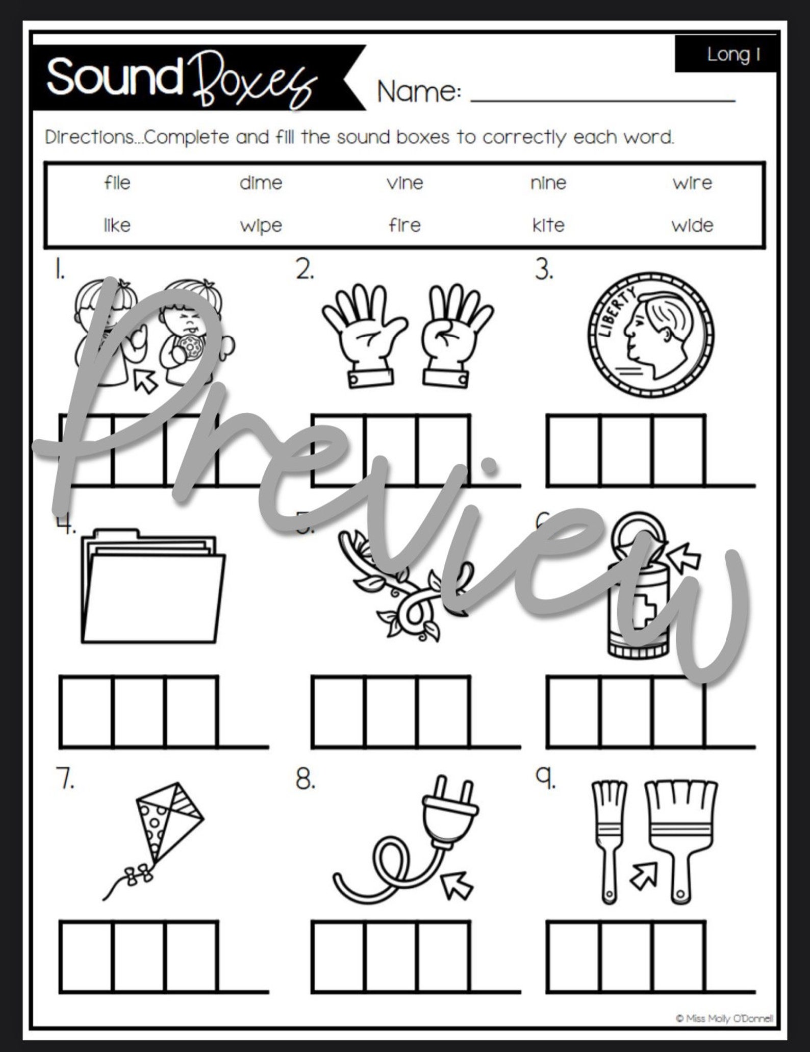 Cvce Elkonin Box Printables, Cvce Word Mapping Worksheets, Silent E ...