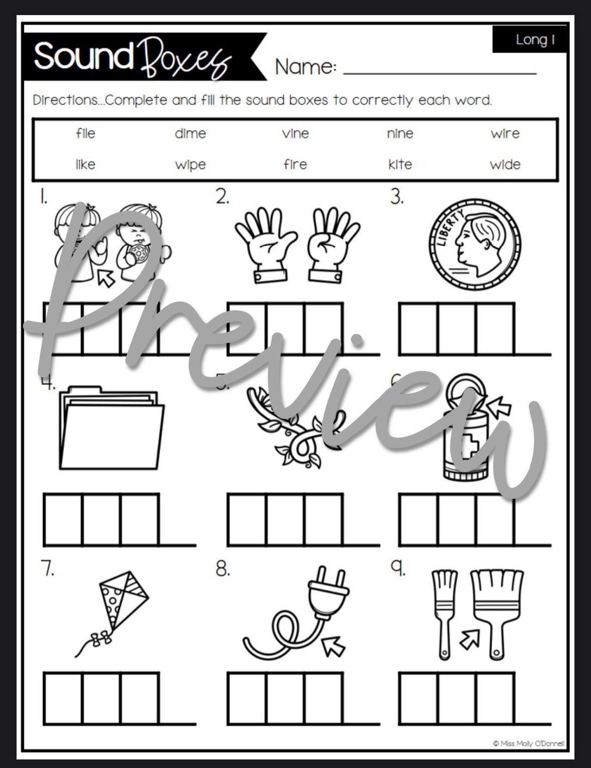 Cvce Elkonin Box Printables, Cvce Word Mapping Worksheets, Silent E ...